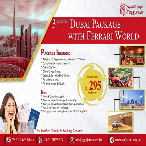 Dubai 3 star package with ferrari world | PDF