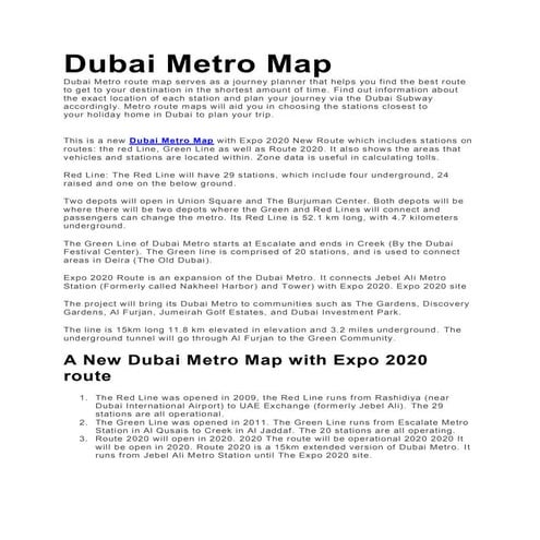 Dubai metro map | PDF