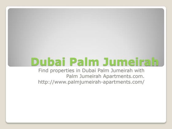 Palm jumeirah apartments | PPT