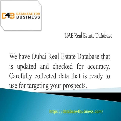 Real estate database Dubai | PPTX
