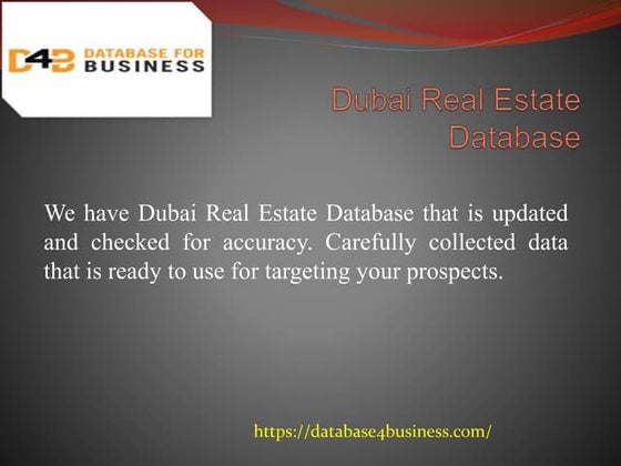 Real estate database Dubai | PPTX | Databases | Computer Software and ...