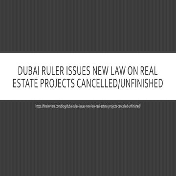 Dubai ruler issues new law on real estate | PDF | Real Estate Industry ...