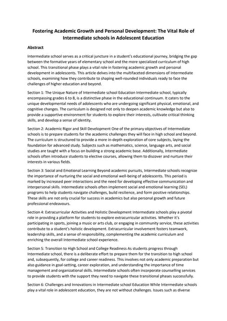 Nature, scope and functions of secondary and senior secondary education ...