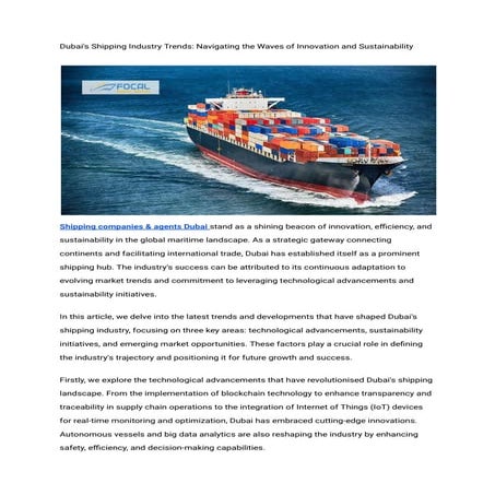 The environmental impact of shipping Industry | PPTX