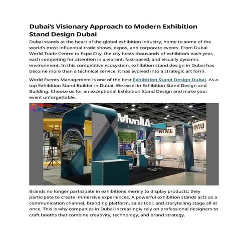 Dubai’s Visionary Approach to Modern Exhibition Stand Design Dubai.docx