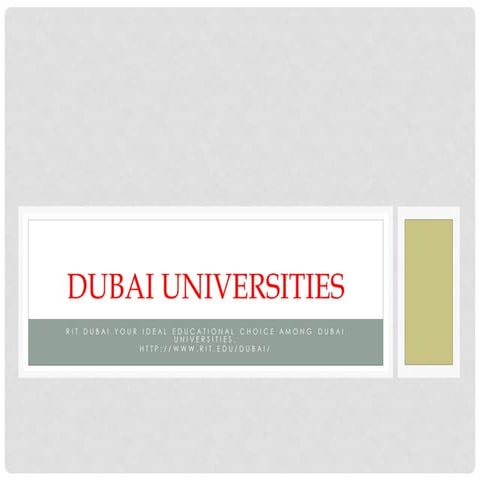 Dubai universities (2) | PDF