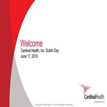 Cardinal Health Dublin Day Presentation | PDF