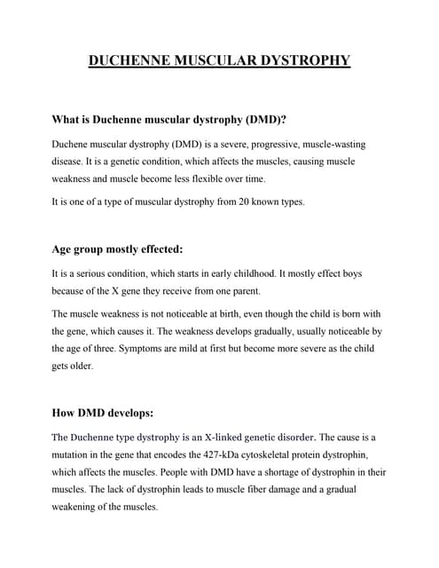 DUCHENNE MUSCULAR DYSTROPHY | PPTX