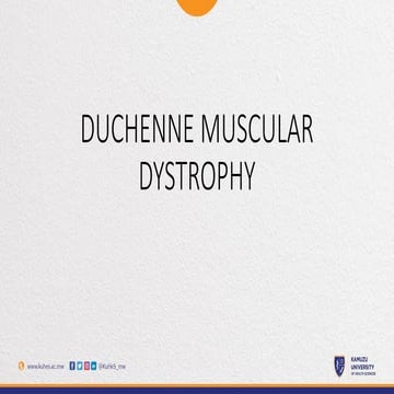 DUCHENNE MUSCULAR DYSTROPHY. Pathophysiology and management | PPTX