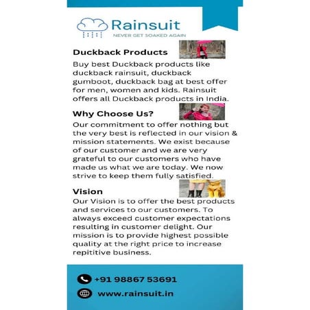 Duckback-Duckback Rainsuit-Duckback in Bangalore | PDF