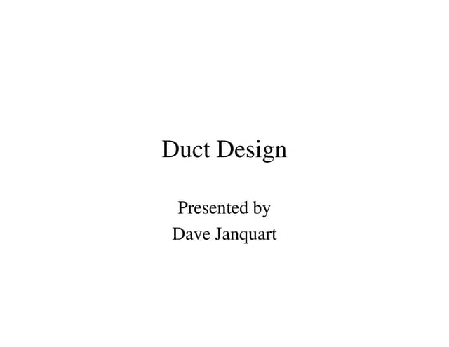 Hvac duct design | PPTX