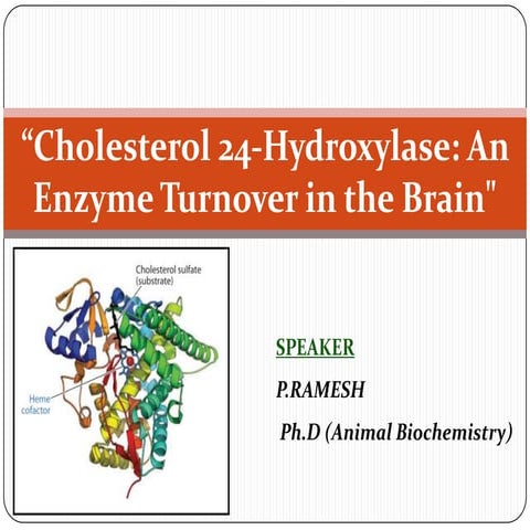 Cholesterol 24-Hydroxylase: An Enzyme Turnover in the Brain | PPTX