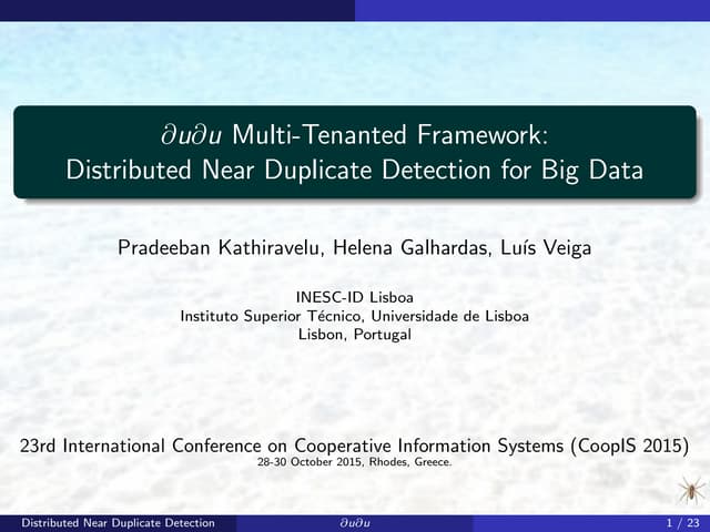 ∂u∂u Multi Tenanted Framework Distributed Near Duplicate Detection For 8271