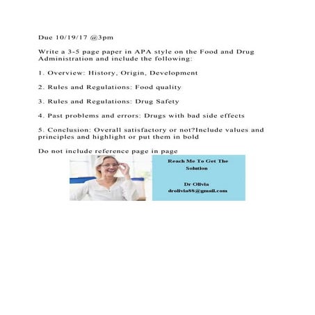 Due 101917 @3pmWrite a 3-5 page paper in APA style on the Food.docx