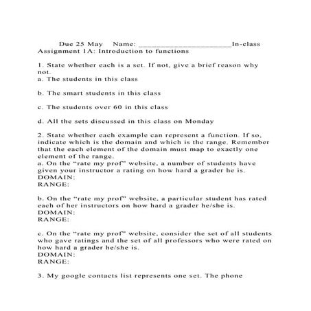 Due 25 MayName _____________________In-class Assignment 1A In.docx