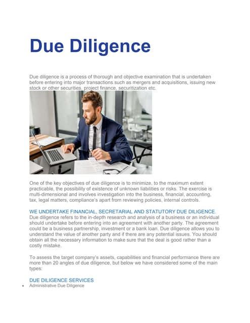 Company Due Diligence Checklist: Everything You Need to Know | PPT