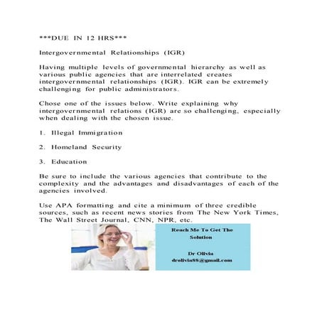 DUE IN 12 HRSIntergovernmental Relationships (IGR)Havi | PDF