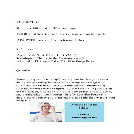 DUE SEPT. 20Minimum 300 words – NO cover page BOOK must .docx
