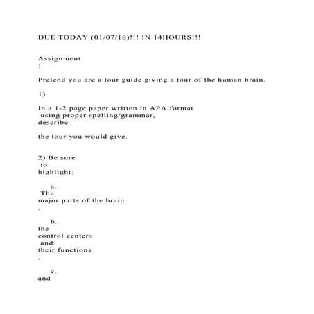 DUE TODAY (010718)!!! IN 14HOURS!!!AssignmentPretend | DOCX