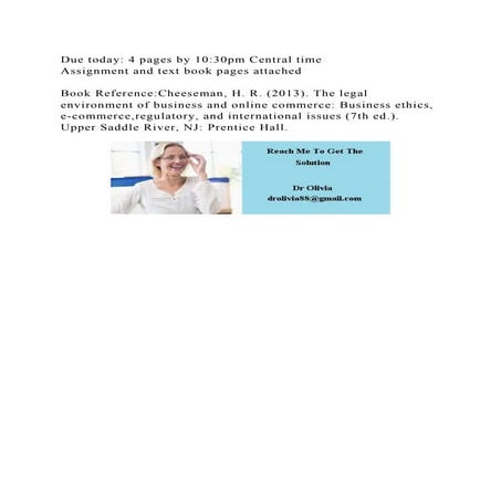 Due today 4 pages by 1030pm Central timeAssignment and text book.docx