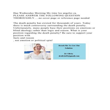 Due Wednesday Morning My time los angeles ca.PLEASE ANSWER THE FOL.docx