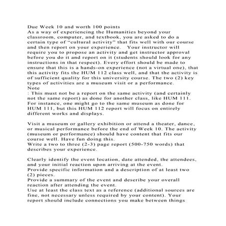 World Culture II Assignment Assignment 3 Cultural Activity Repo.docx