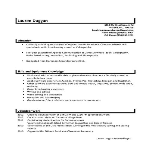 Duggan Résumé | PDF