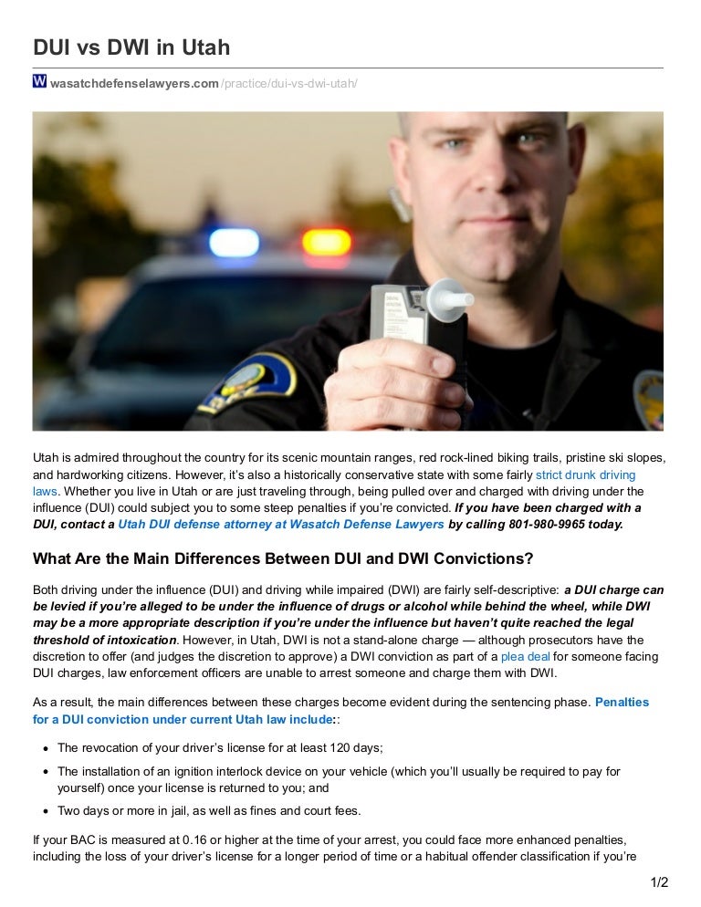 DUI vs DWI