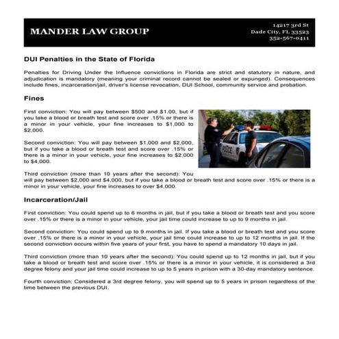 Dui Penalties in Florida | PDF