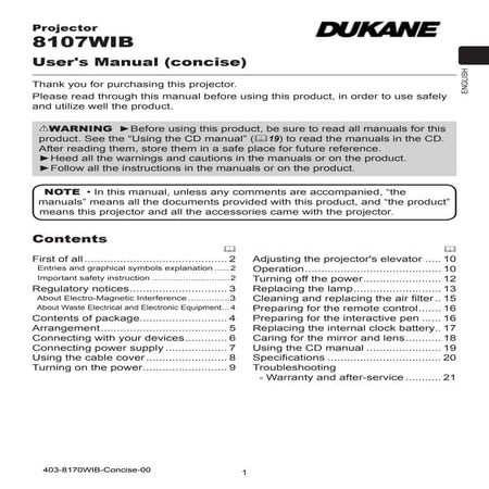 Dukane 8107 wib usermanual | PDF