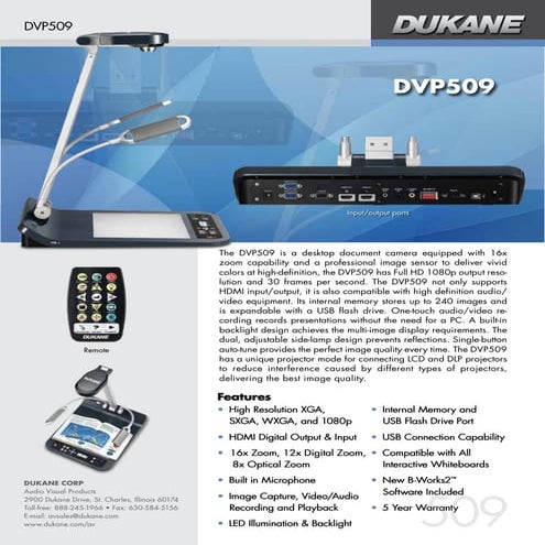 Dukane Visual Presenter 506 | PDF