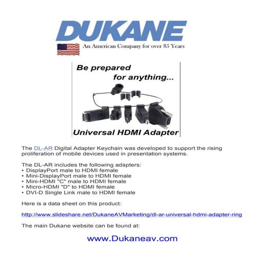 Dukane hdmi adapter 2014 | PDF