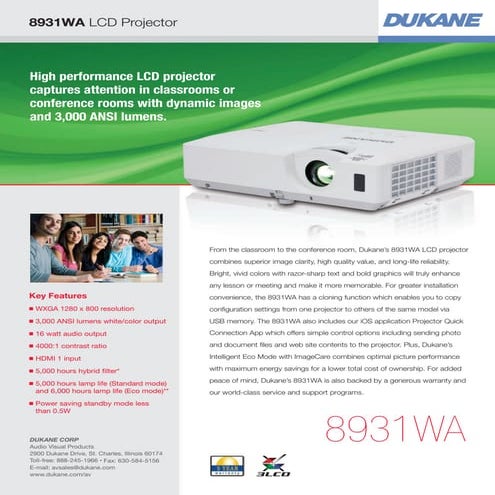 Dukane image pro 8931wa | PDF