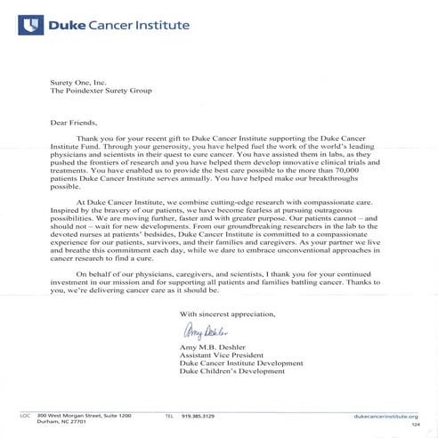 Duke Children's Cancer Institute | PDF