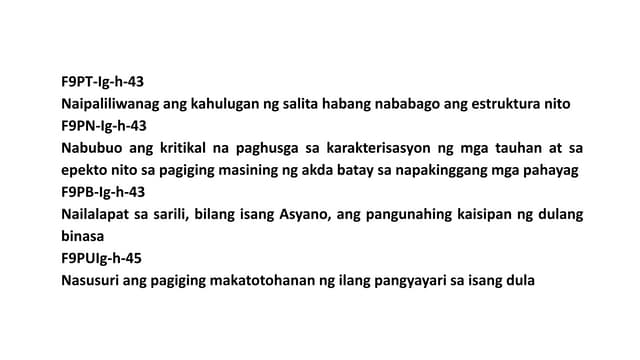 Filipino 9 aralin 6- dula | DOCX