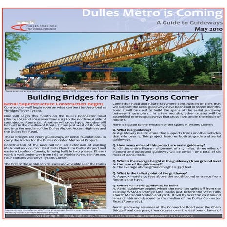 Update on Dulles Metro Construction - Tysons Corner | PDF