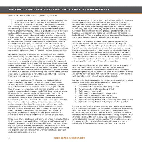 Dumbbell exercises for football training programs | PDF