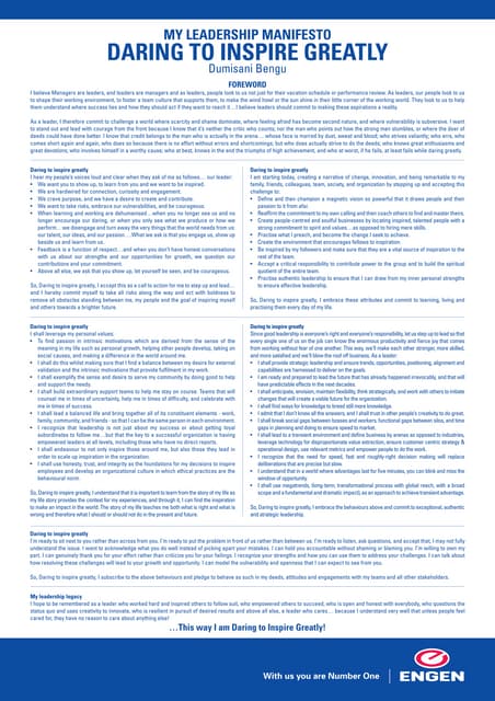 Leadership Manifesto | PDF