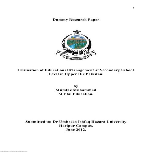Dummy research pape latest | PDF