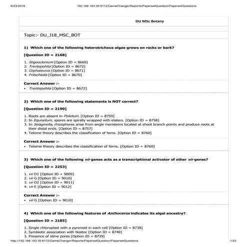 Du m sc botany | PDF