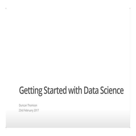 Getting Started with Data Science | PPT