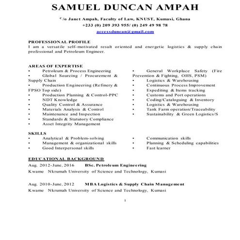 Duncan's cv february, 2020 | PDF