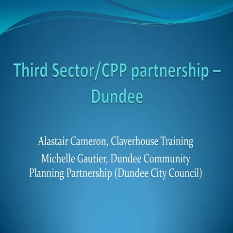 Third sector / community planning partnership (CPP) – Dundee | PPTX