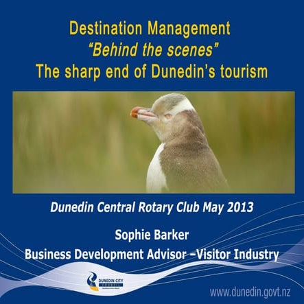 Dunedin destination management and dunedin economic development ...