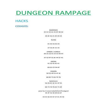 Dungeon rampage | DOCX