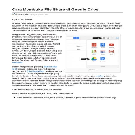 cara membuka file share di google drive | PDF