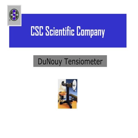 CSC Scientific duNouy Tensiometer | PPT