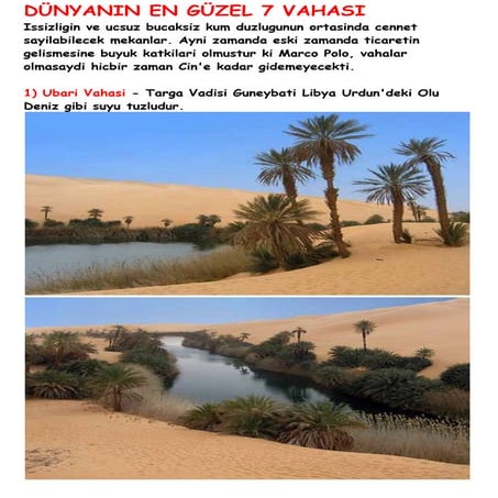 Dunyanin en guzel 7 vahası | DOCX