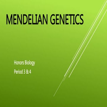 Mendelian Genetics | PPTX