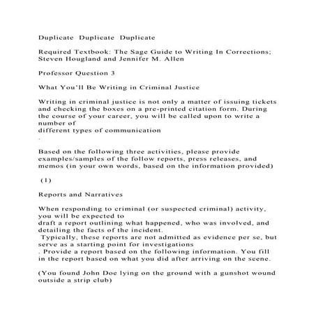 Duplicate Duplicate Duplicaterequired Textbook The Sage Guidedocx